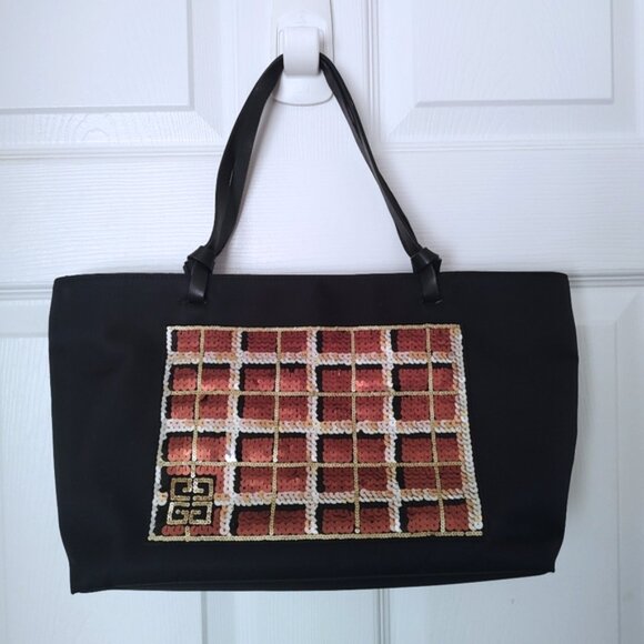 Givenchy | Bags | Givenchy Sequin Nylon Tote Euc | Poshmark